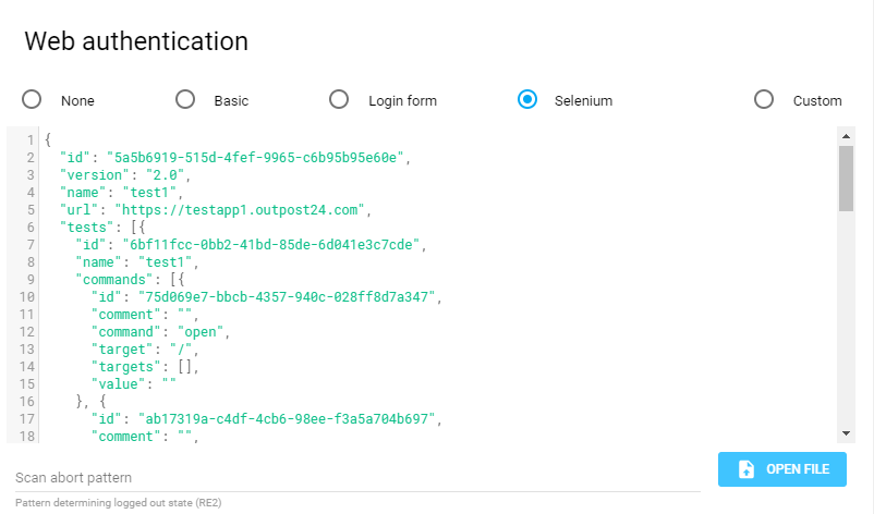 Scan Configuration Settings