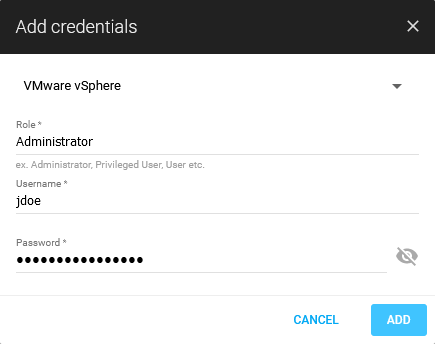 VMware vSphere Credentials
